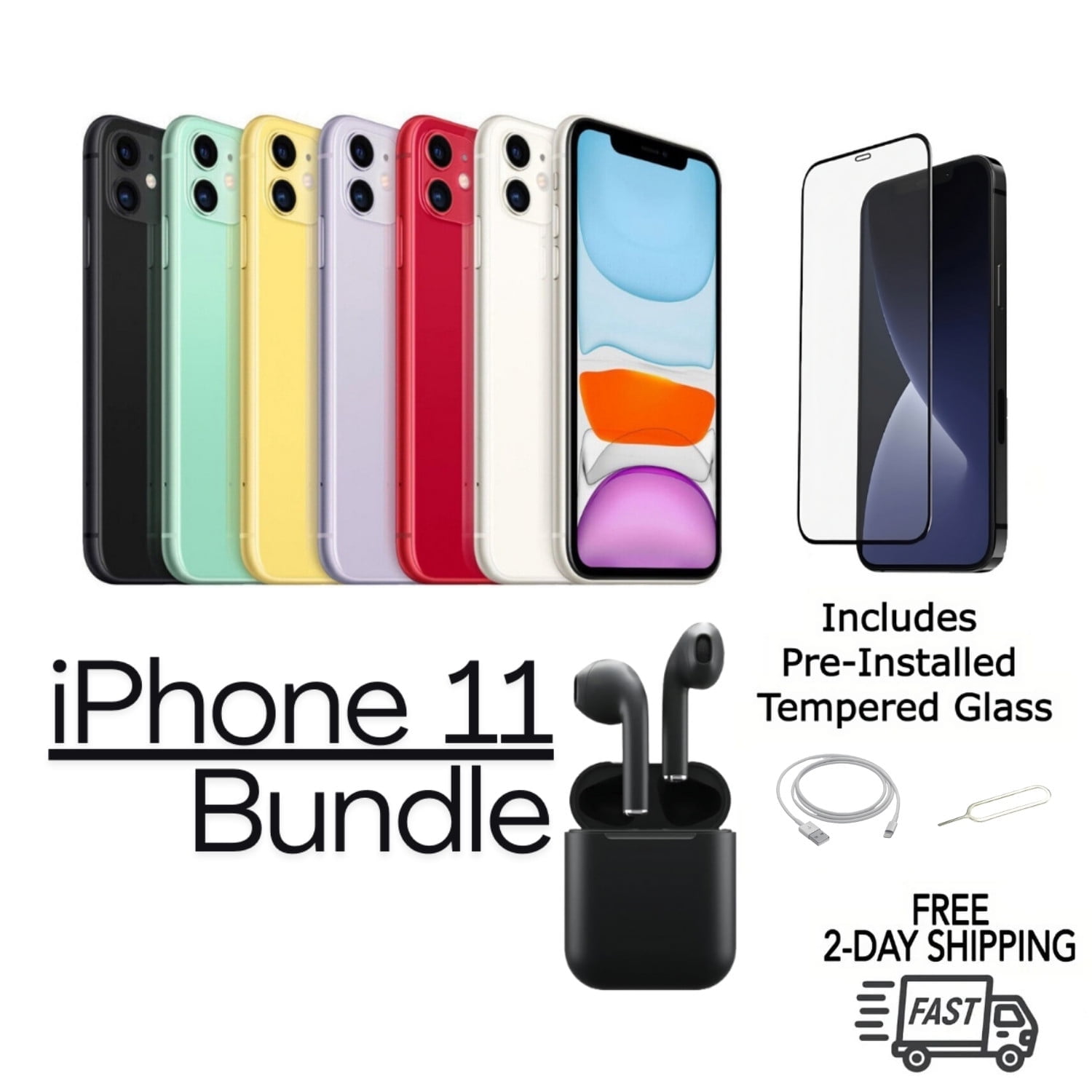 Pre-Owned Apple iPhone 11 Fully Unlocked 64GB Yellow (A2111) Bundle ...