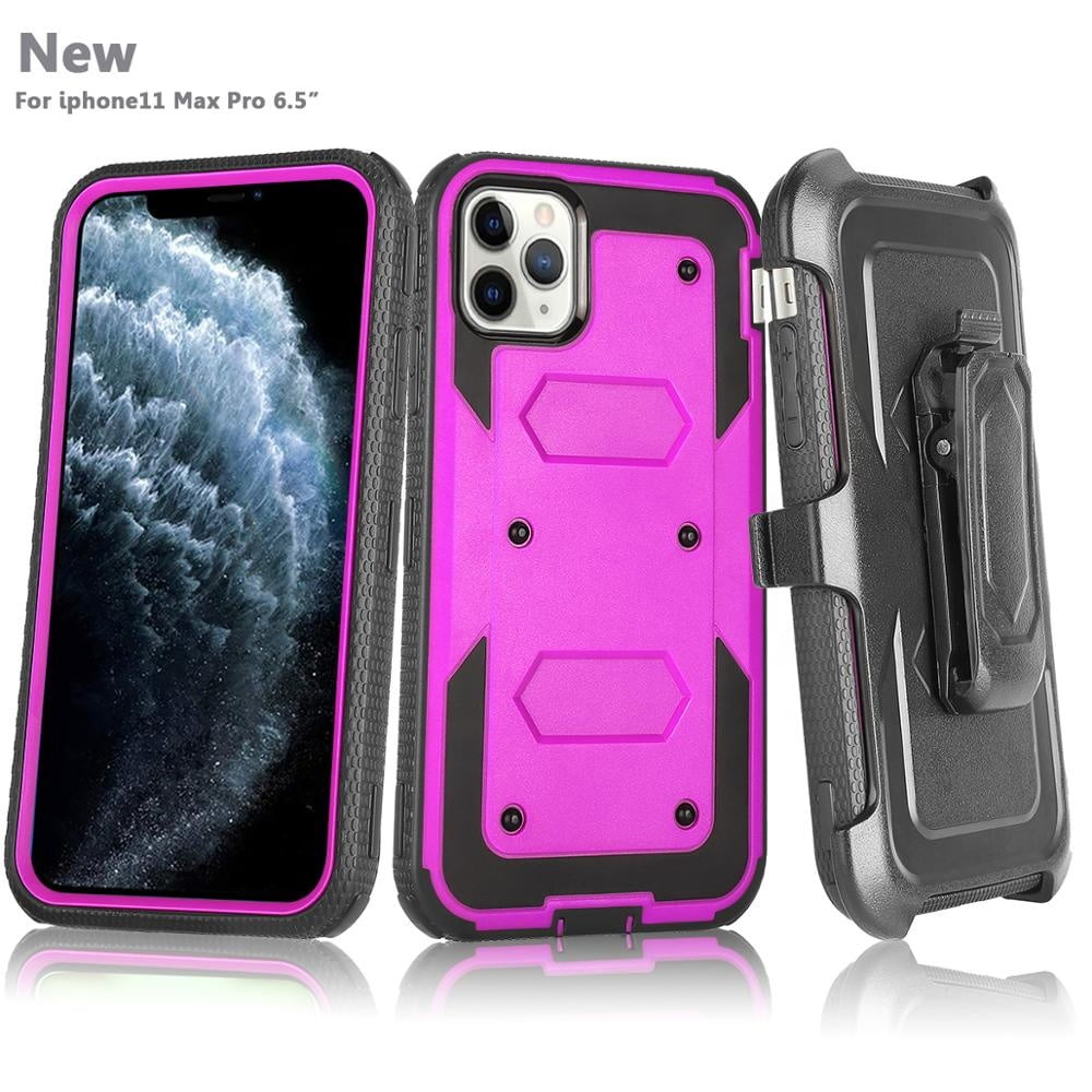 Apple iPhone 11 Pro Max Case w/ Built in Screen Protector Heavy Duty ...