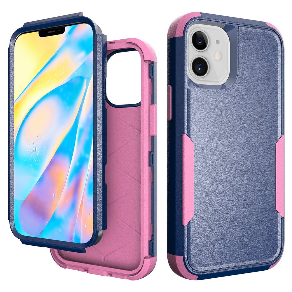 Apple iPhone 12 Heavy Duty Defender Case, YIQIMAI Hybrid Rugged Dual ...