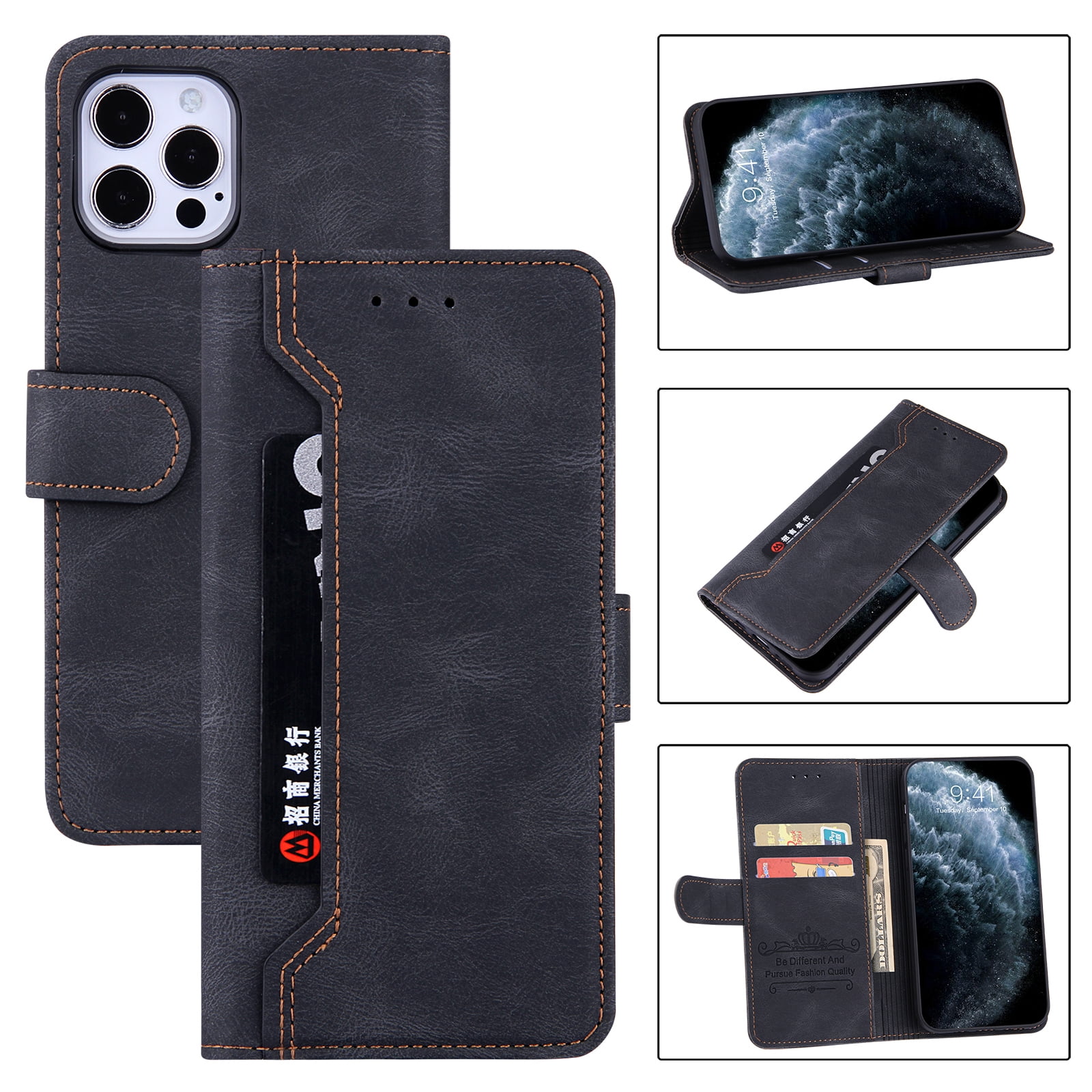 Apple iPhone 12 Pro Max Case, Folio Wallet Case with Cash Credit Card ...