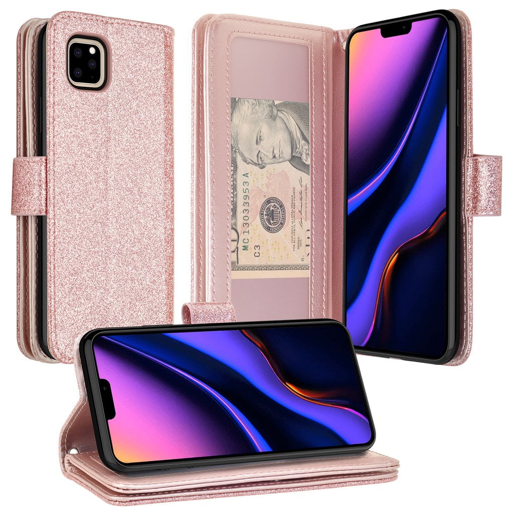 Apple iPhone 12 / iPhone 12 Pro Case, Leather Wallet Case Kickstand ...