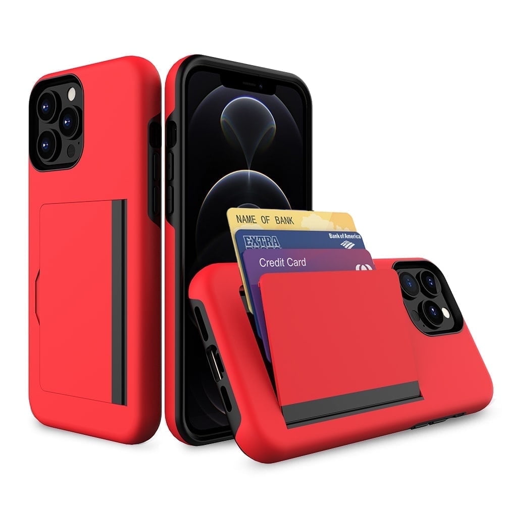 Rome Tech Dual Layer Shockproof Case with Card Holder for Apple iPhone ...