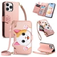 For Apple iPhone 13 Pro Max Case Cat Pattern Buckle Zipper Wallet 5 ...