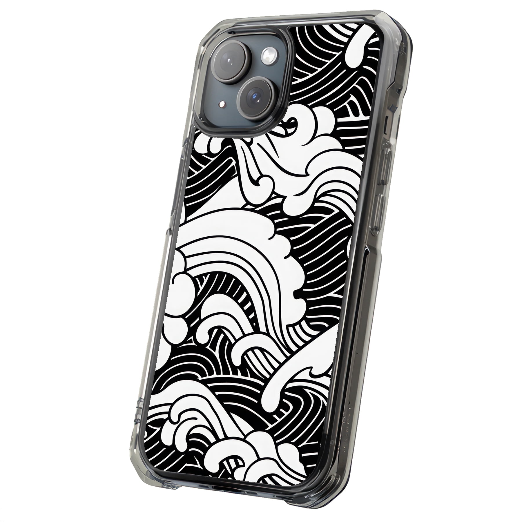 For Apple iPhone 13 Pro Max, MagSafe Rugged Case, Japanese Wave 9 Print ...