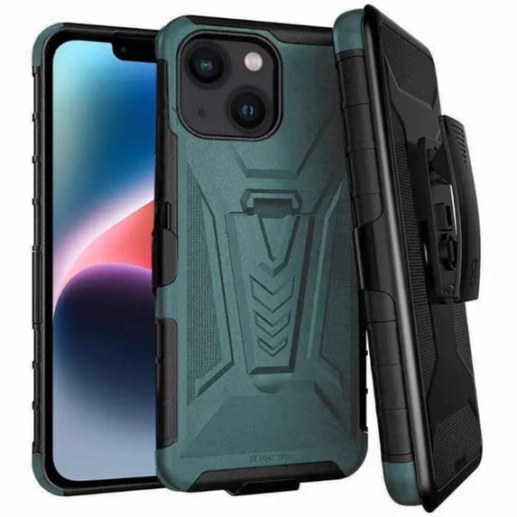 Apple iPhone 14 Plus Dual-Layer Holster Case with Kickstand - Walmart.com