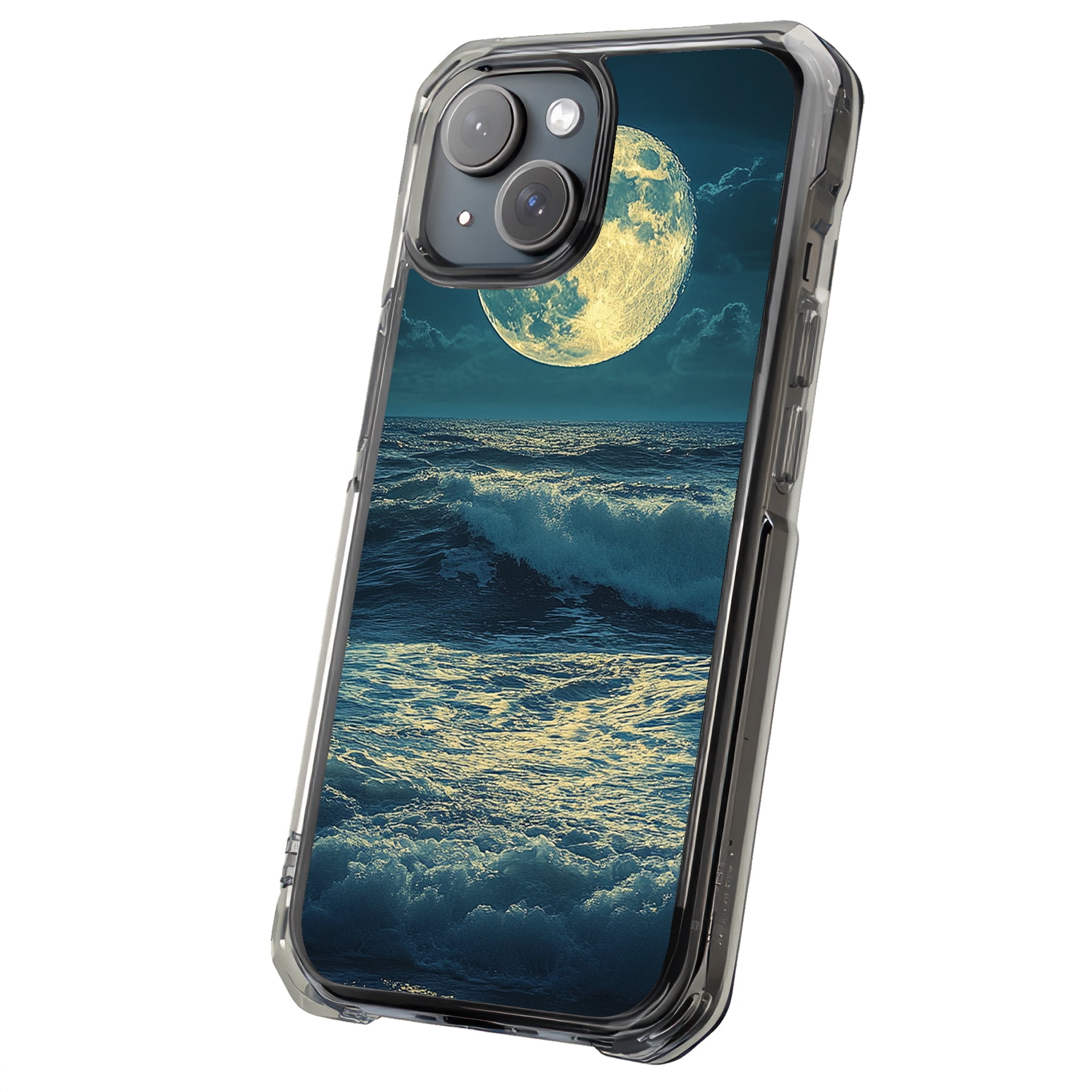 For Apple iPhone 14 Pro Max, MagSafe Rugged Case, Star Moon Wave3 Print ...