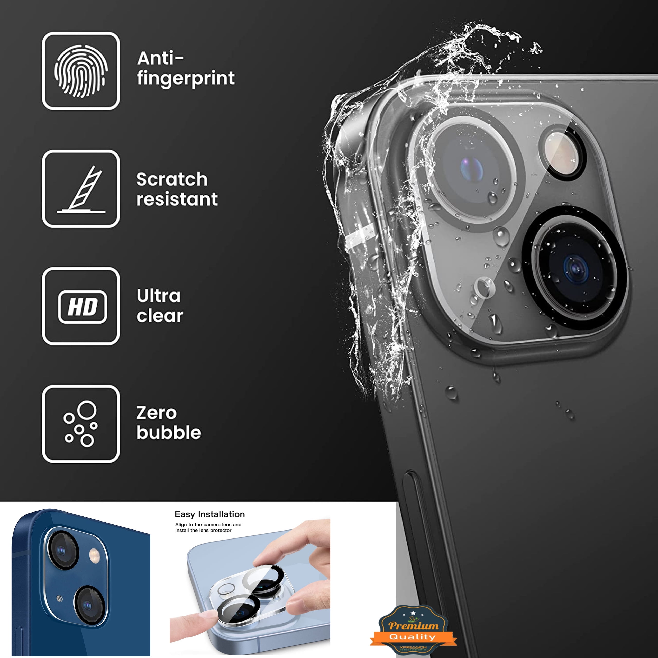 For Apple iPhone 15 (6.1") Tempered Glass Camera Lens Protector Ultra ...
