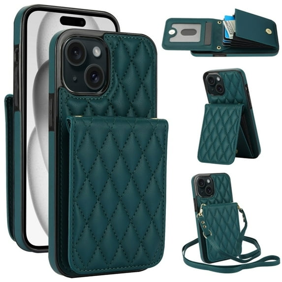 For Apple iPhone 15 Plus Argyle Pattern PU Leather RFID Blocking ...