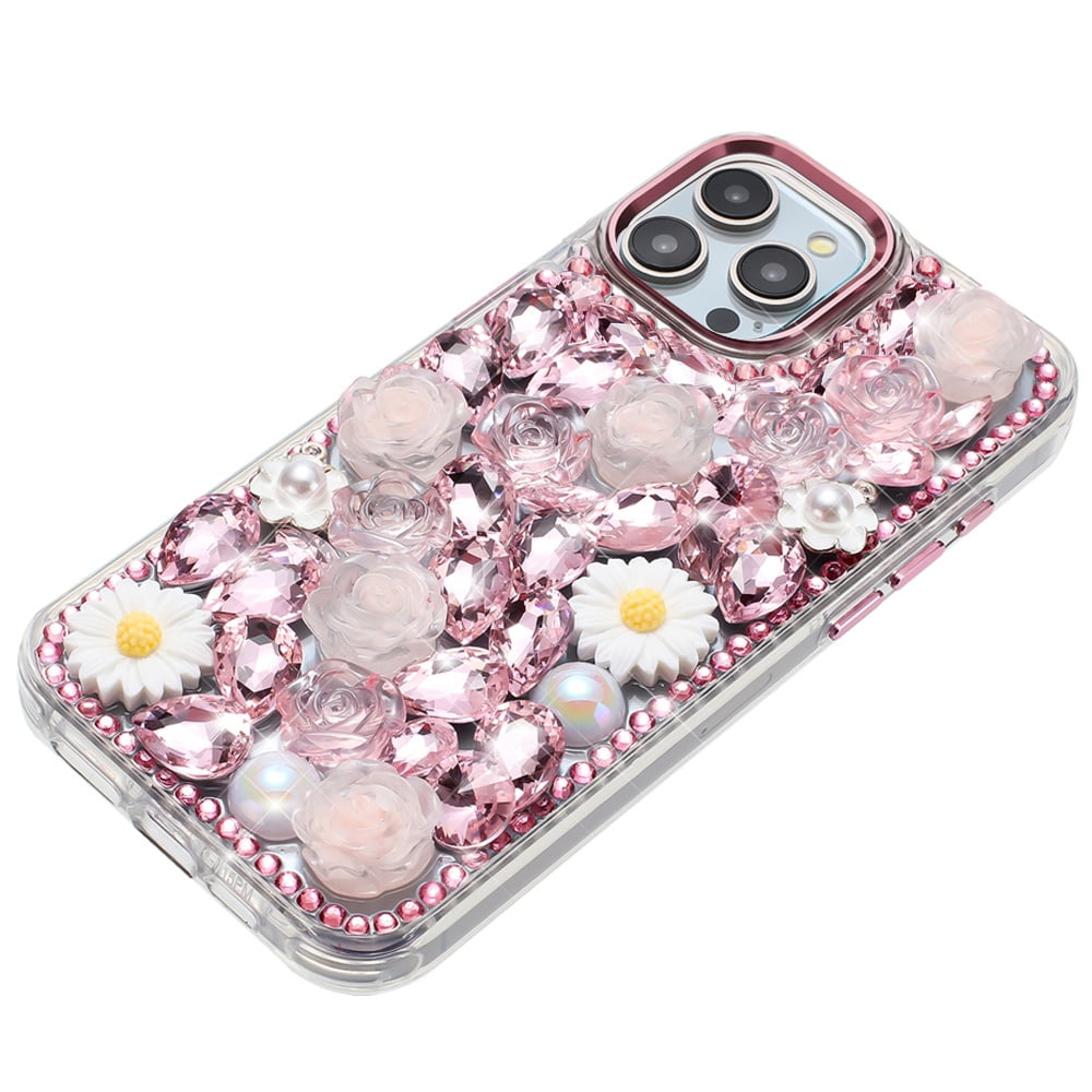 For Apple iPhone 15 Pro Max Case, Fashion Daisy Floral Series, Full 3D ...