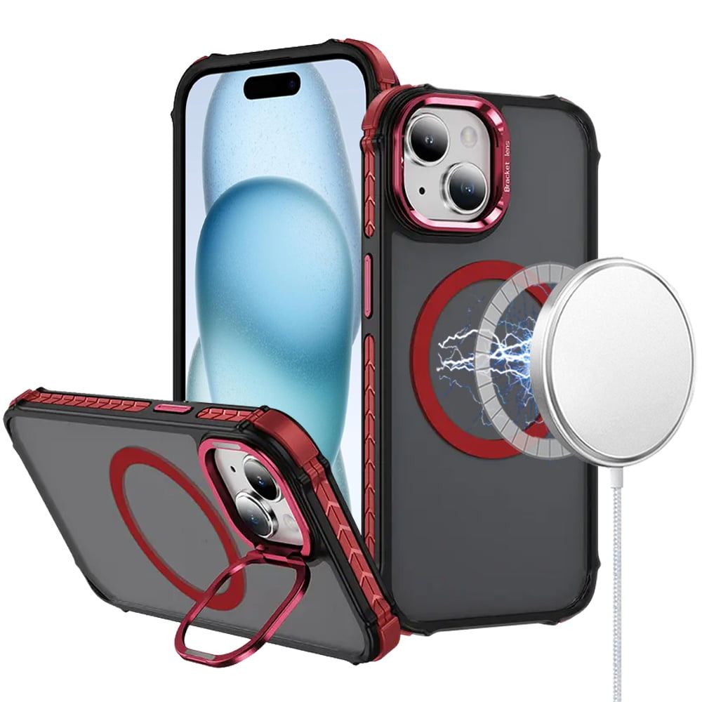 For Apple iPhone 16 Plus (6.7") Hybrid Metal Camera Stand Ring Sturdy ...