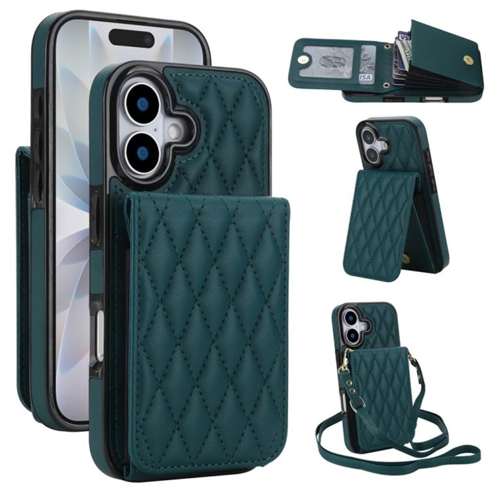 For Apple iPhone 16 Plus Argyle Pattern PU Leather RFID Blocking ...