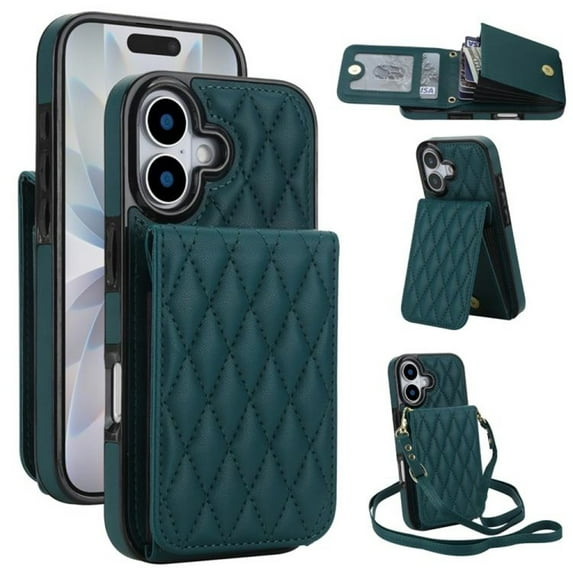 For Apple iPhone 16 Plus Argyle Pattern PU Leather RFID Blocking ...