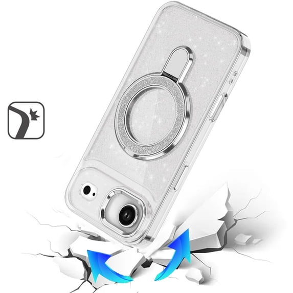 For Apple iPhone 17 Air (6.6") Phone Case, Transparent Glitter Bling ...