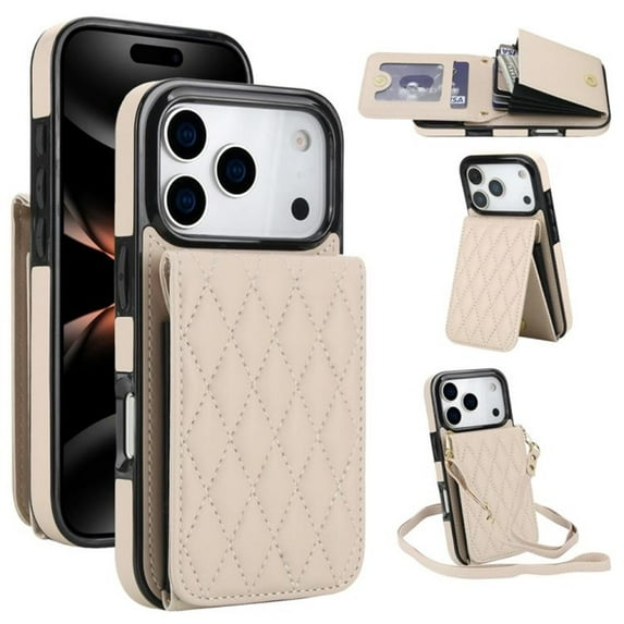 For Apple iPhone 17 Pro Argyle Pattern PU Leather RFID Blocking ...