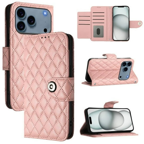 For Apple iPhone 17 Pro Argyle Pattern PU Leather Wallet Case Magnetic ...