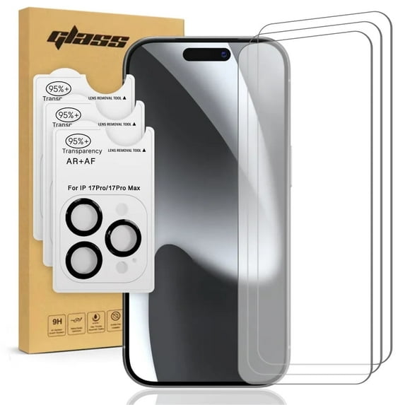 Apple iPhone 17 Pro Tempered Glass Screen Protector, 3 Screen ...
