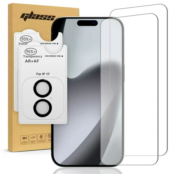 Apple iPhone 17 Tempered Glass Screen Protector, 2 Screen Protectors ...
