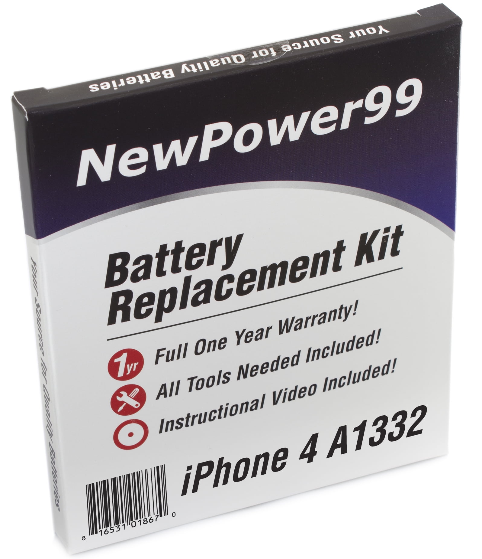Apple iPhone 4 A1332 Battery Replacement Kit with Tools, Video ...