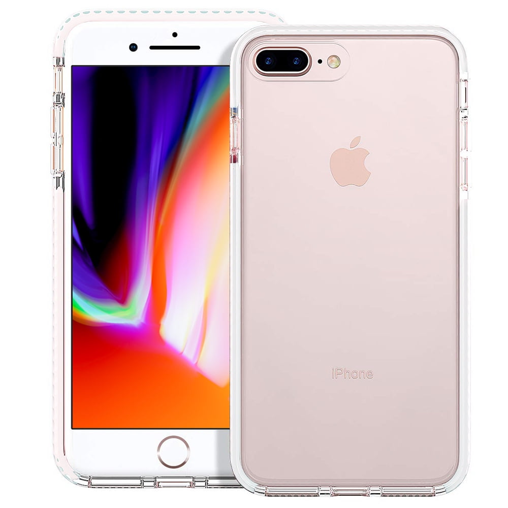 Kuteck Slim Bumper Cell Phone Case for iPhone 8 Plus, Transparent/White ...