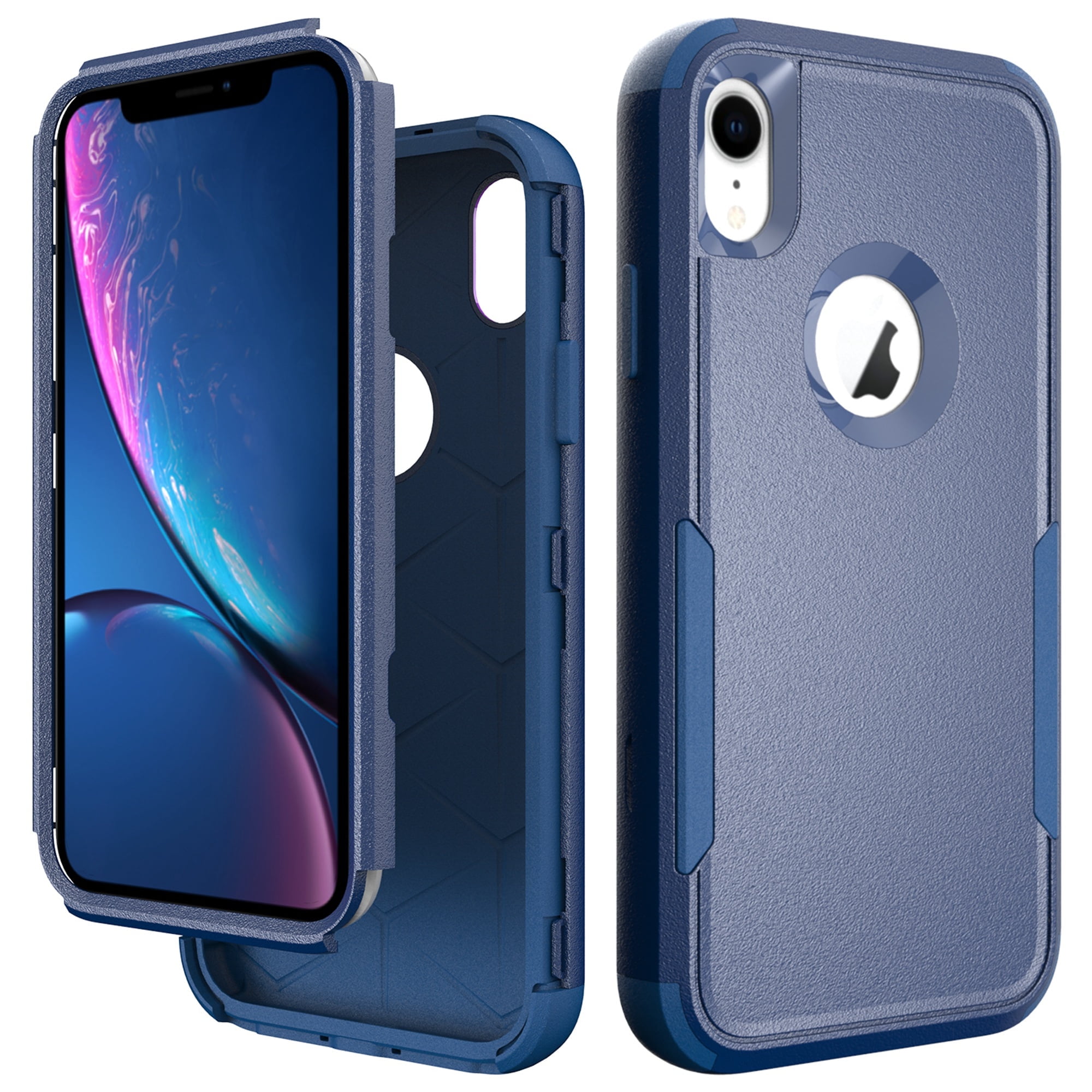 Apple iPhone XR Heavy Duty Defender Case, YIQIMAI Hybrid Rugged Dual ...