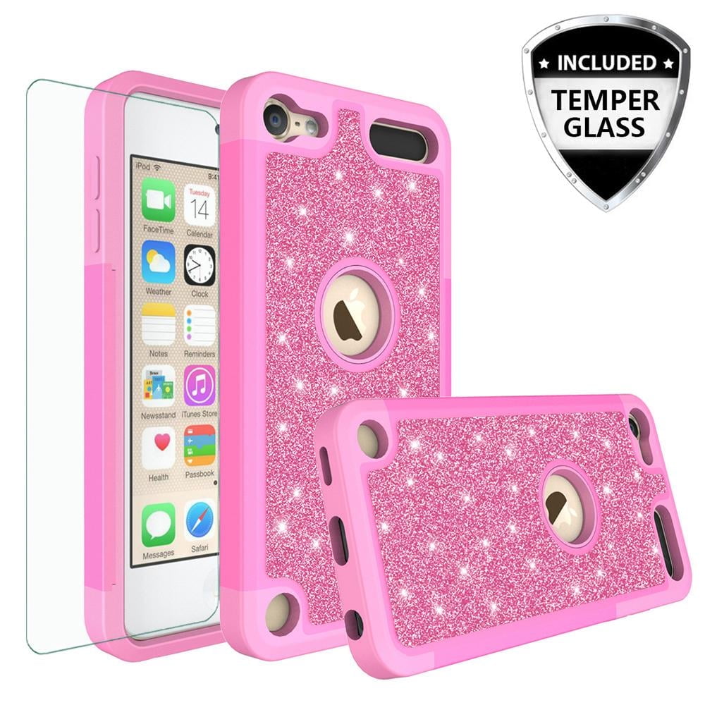 Apple iPod Touch 7 Case, Touch 5, 6, 7th Generation Cover, Glitter ...