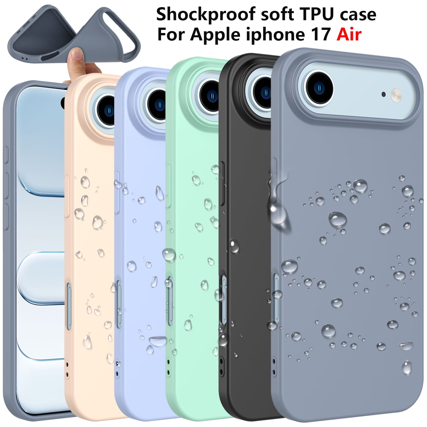 For Apple iphone 17 Air Case Silicone Cover, Tekcoo Shockproof Rugged ...