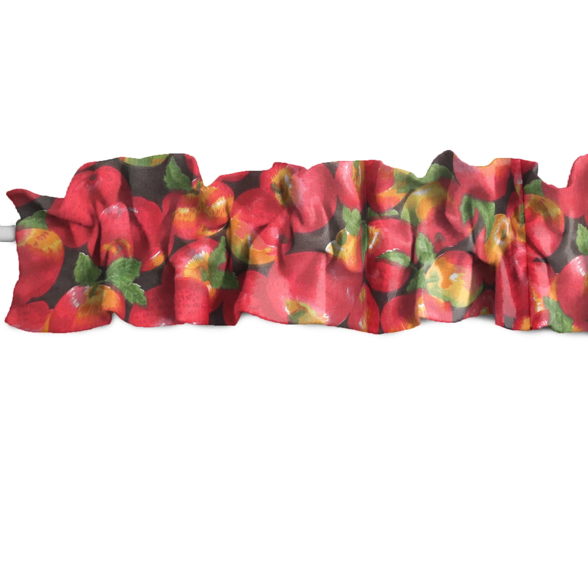 Apples Allover Print Cotton Curtain Sleeve Topper Window Treatment ...