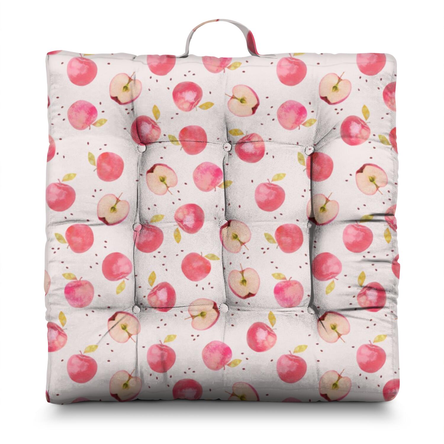 Apples Floor Pillow - 22x22 Inch Square Meditation Cushion, Dutch ...