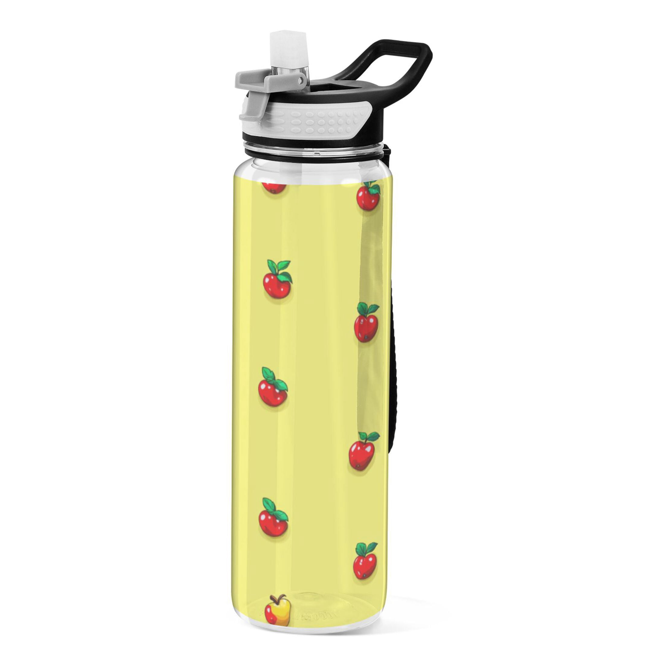 Apples Pattern Design 1000ml Tritan Sport Bottle Straw LeakProof Food ...