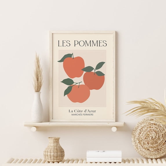 Apples Poster Fruit Market Botanical Wall Art Kitchen Cute Trendy ...