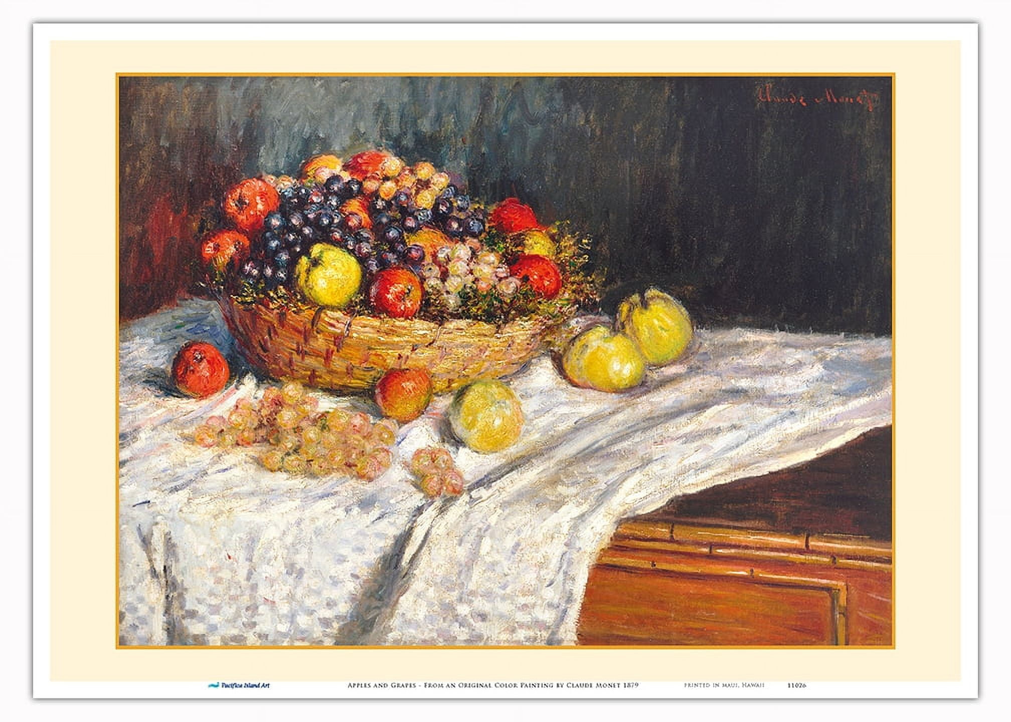Apples and Grapes - From an Original Color Painting by Claude Monet c ...