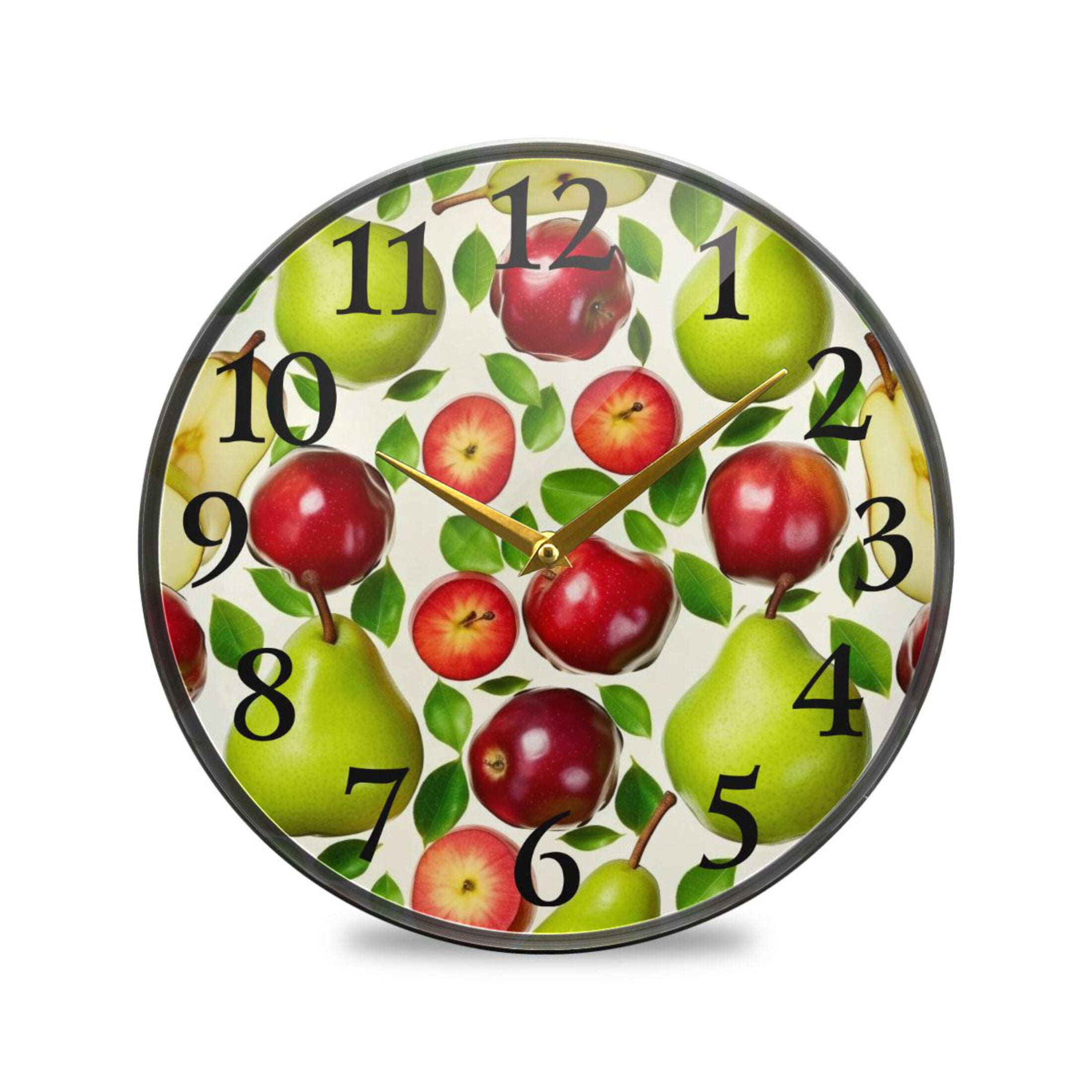 Apples and Pears Wall Clocks Battery Operated 9.5 Inch Round Clock ...