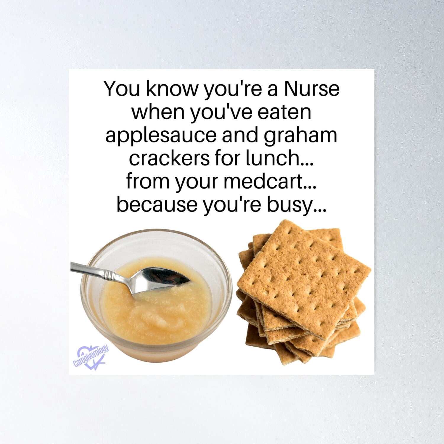 Applesauce And Graham Crackers For Lunch Poster Wall Art, Modern Wall ...