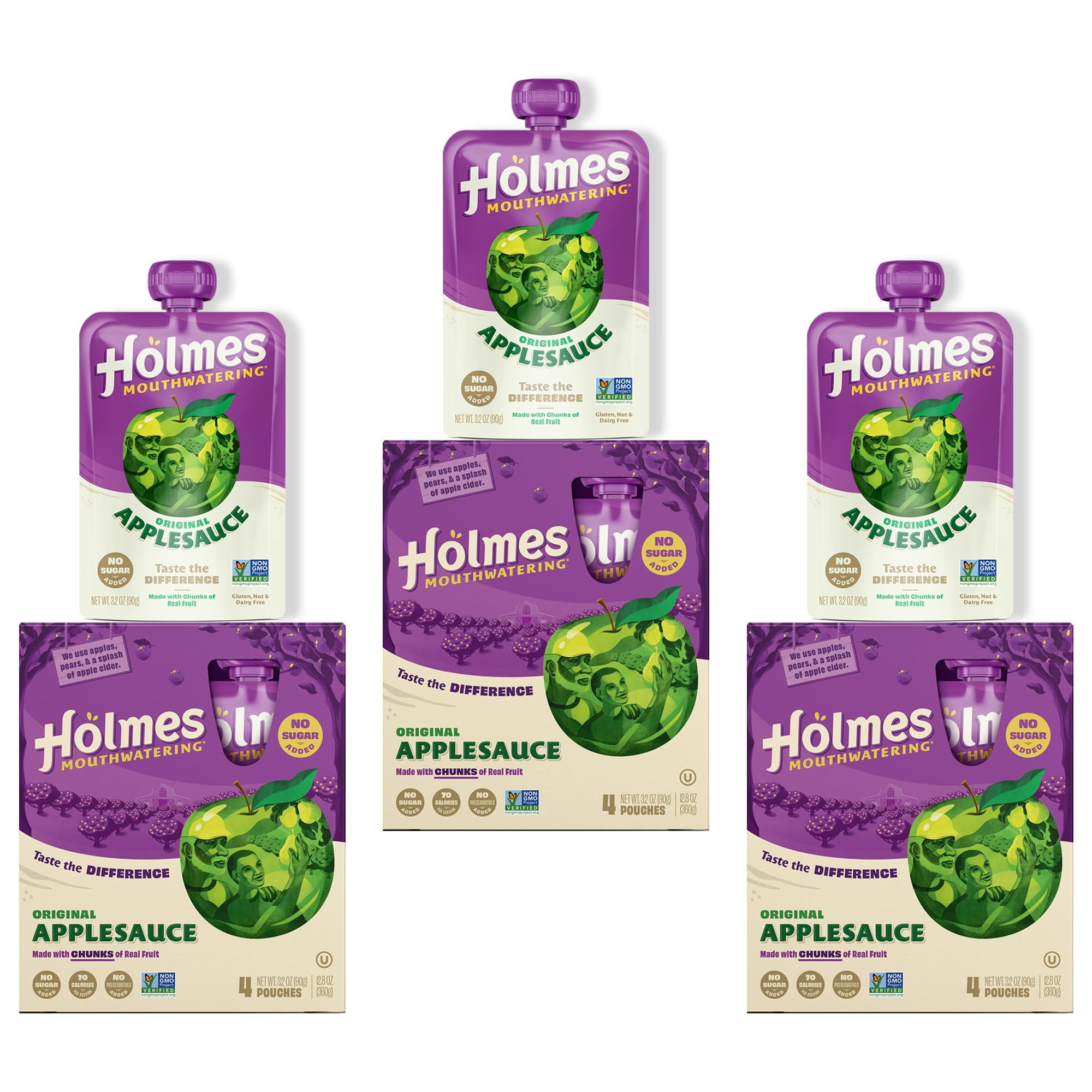 Applesauce Squeeze Pouch (Original AIF4 Apple) 12 Pack of 3.2 oz | Work ...