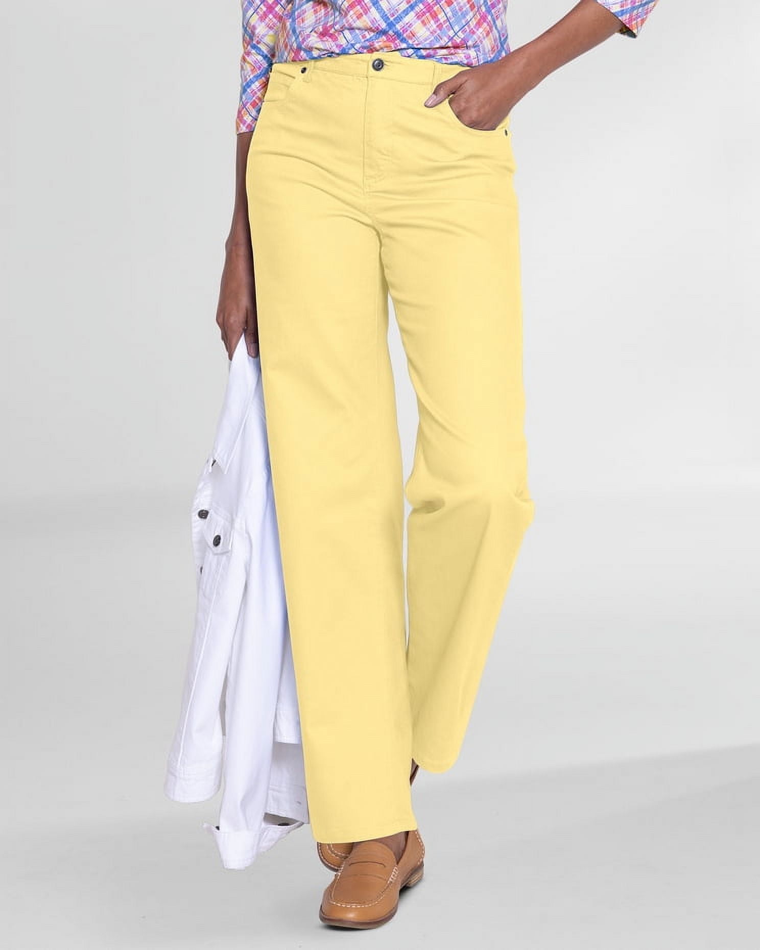 Appleseeds Womens Dreamflex Color Comfort-Waist Relaxed Straight Leg ...