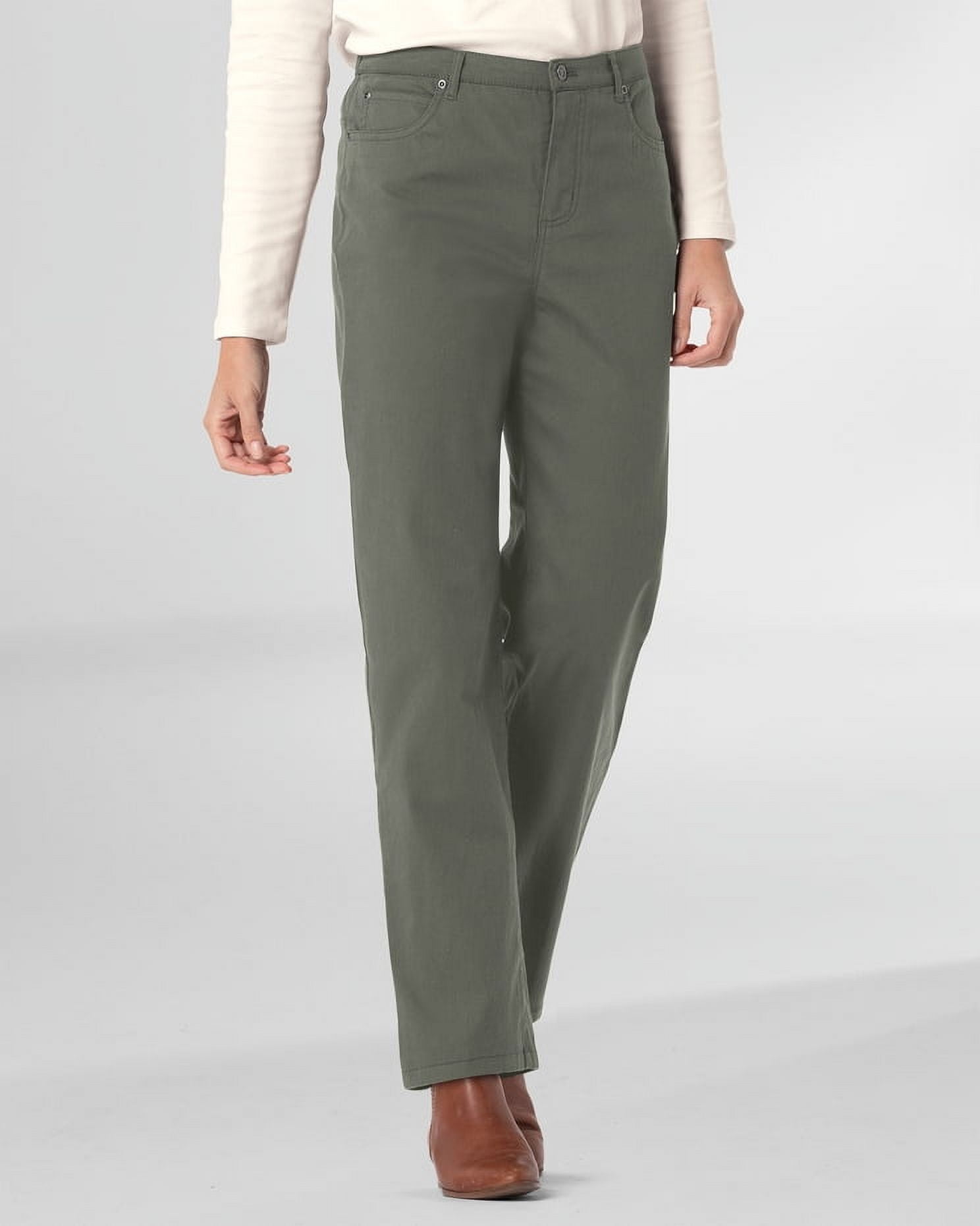 Appleseeds Womens Dreamflex Color Comfort-Waist Relaxed Straight Leg ...