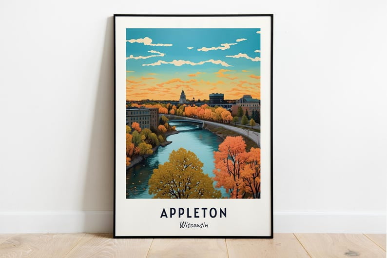 Appleton Travel Print Wall Art, Appleton City Print, Travel Gift ...