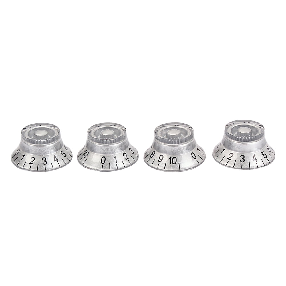 Gymnture 4 Pcs Guitar Amplifier Knobs AMP Silver Skirted Volume Tone ...