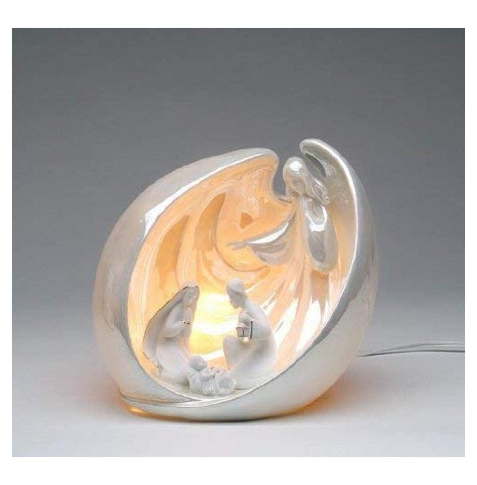 Appletree Design Nativity Scene with Overlooking Angel, Lighted, 9 by 7 ...