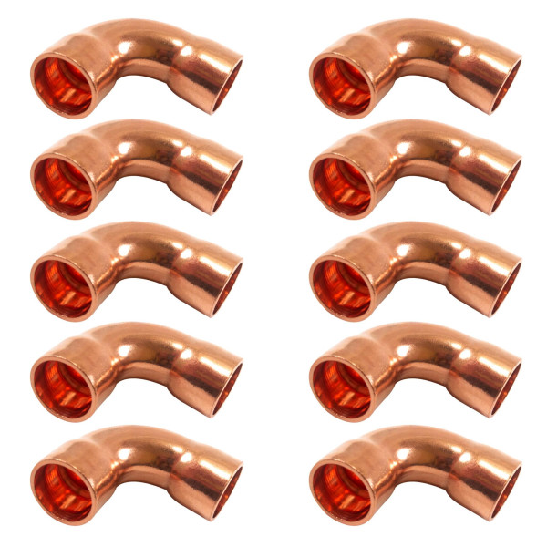 Appli Parts AP-C012LB10 1/2 90 Degree Elbow Long Turn Copper pipe fittings CxC Sweat connections ...