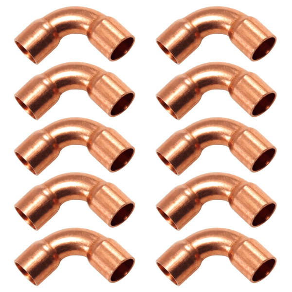 Appli Parts AP-C014B10 1/4 90 Degree Elbow Short Turn Copper pipe fittings CxC Sweat connections ...
