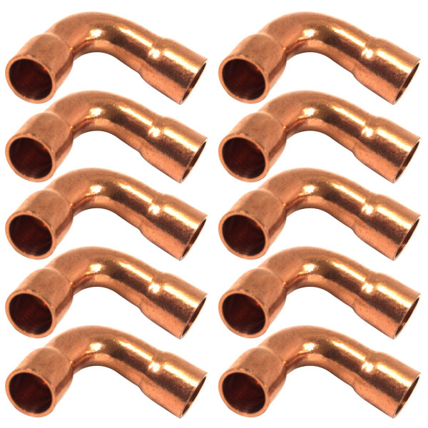 Appli Parts AP-C014LB10 1/4 90 Degree Elbow Long Turn Copper pipe fittings CxC Sweat connections ...