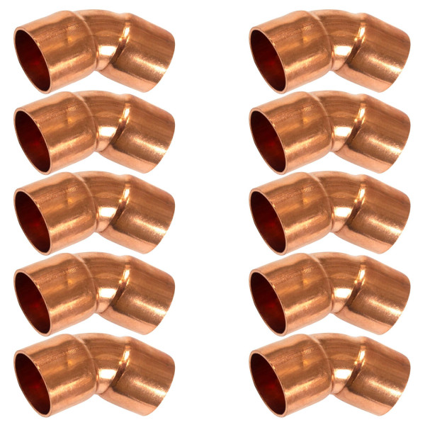 Appli Parts AP-C03445B10 3/4 45 Degree Elbow Short Turn Copper pipe fittings CxC Sweat ...