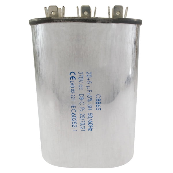 Appli Parts Dual Run Capacitor for ac 20+5 Mfd uF (microfarads) 370VAC ...