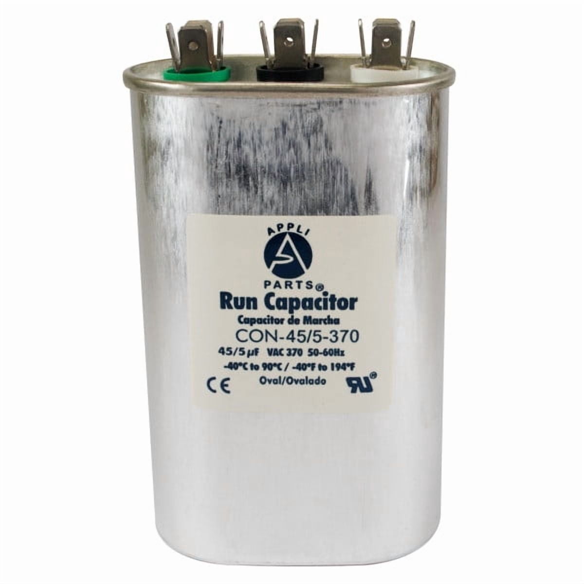 Appli Parts Dual Run Capacitor for ac 45+5 Mfd uF (microfarads) 370VAC ...