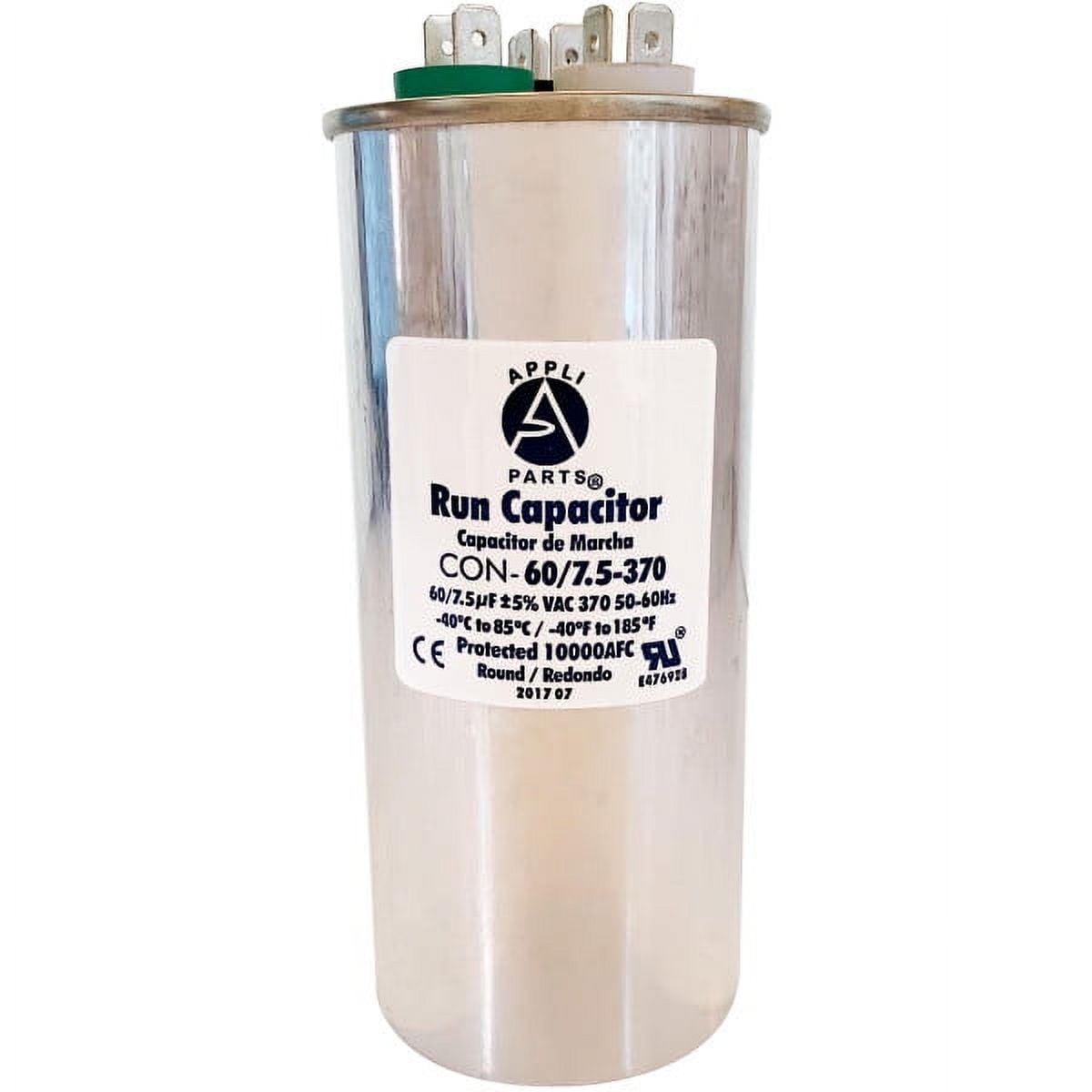 Appli Parts Dual Run Capacitor for ac 60+7.5 Mfd uF (microfarads ...