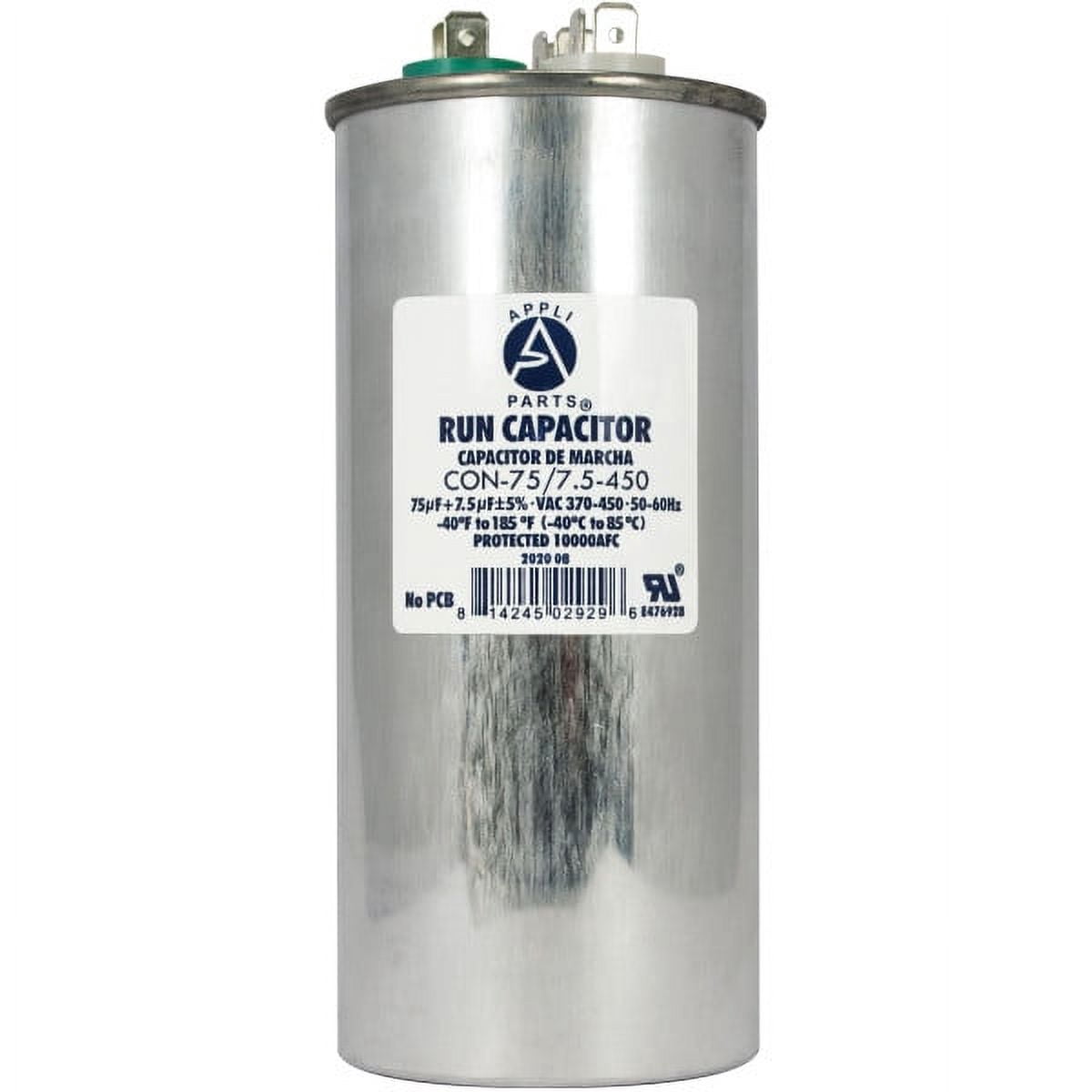 Appli Parts Dual Run Capacitor for ac 75+7.5 Mfd uF (microfarads ...