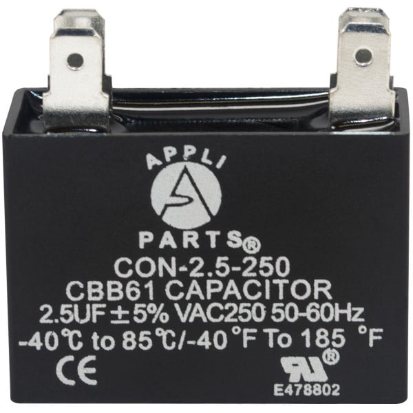 Appli Parts Fan Capacitor 2.5 mfd (microfarads) uf 250 VAC with 2 ...