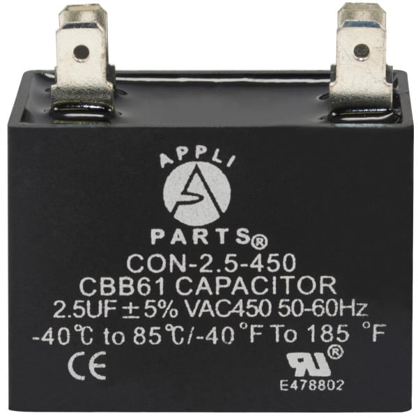 Appli Parts Fan Capacitor 2.5 mfd (microfarads) uf 450 VAC 4 Terminal ...