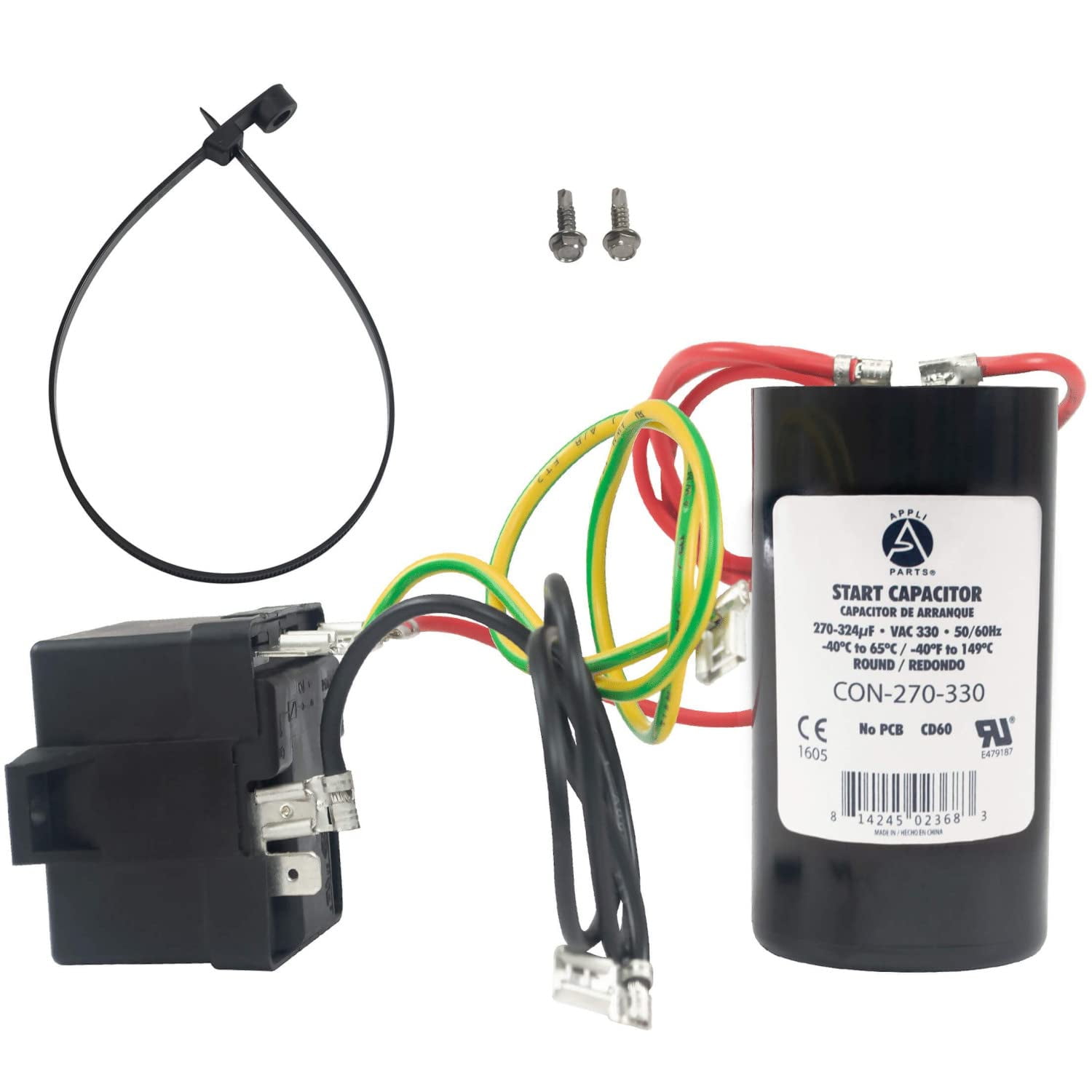 Appli Parts Hard Start kit for air conditioner includes Capacitor 270 ...